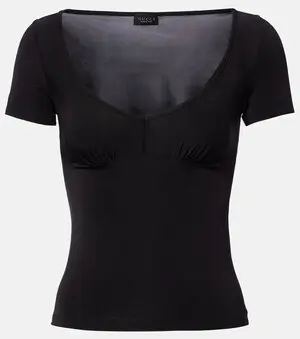 Gucci Viscose Blend Jersey Top - Black