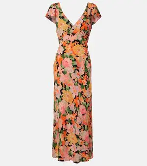 Rixo Cathy Floral Crêpe Midi Dress - Multicoloured