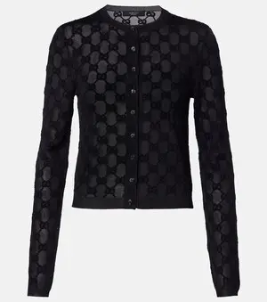 Gucci Gg Crêpe Cardigan - Black