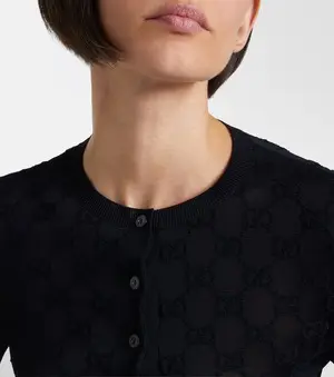 Gucci Gg Crêpe Button-down Cardigan