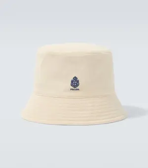 Prada Cotton Gabardine Bucket Hat - Beige