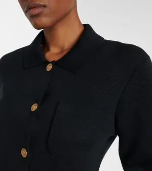 Saint Laurent Waffle-knit Wool Cardigan