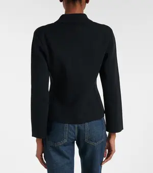 Saint Laurent Waffle-knit Wool Cardigan