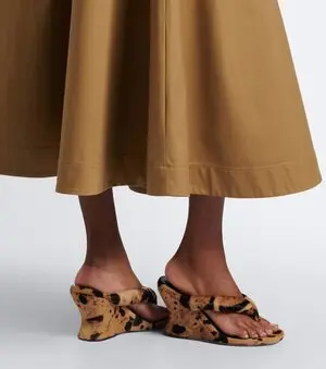 Balenciaga Gaeta Calf Hair Wedge Thong Sandals