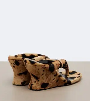 Balenciaga Gaeta Calf Hair Wedge Thong Sandals