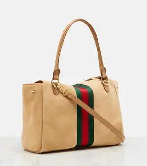 Gucci Paparazzo Suede Top-handle Bag - Beige