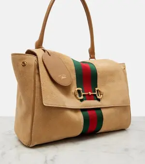 Gucci Paparazzo Suede Top-handle Bag - Beige