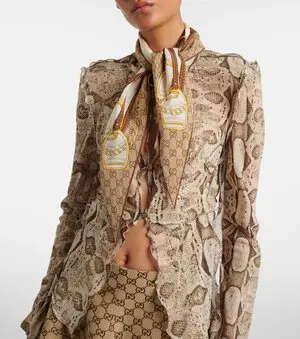 Gucci Gg Printed Reversible Silk Twill Scarf