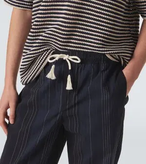 Orlebar Brown Striped Cotton Straight Pants