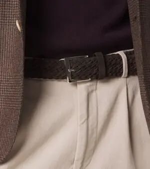 Kiton Woven Suede Belt