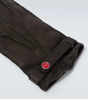 Kiton Leather Gloves With Cashmere Lining