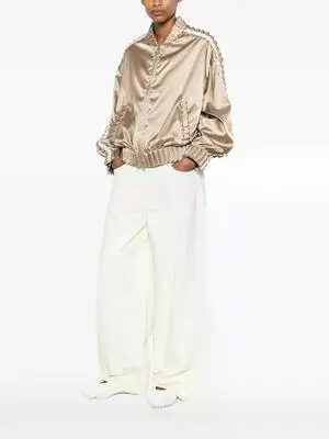 RAXXY Pleated Trim Satin-finish Jacket
