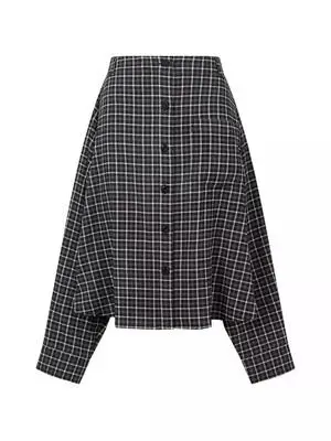 STUDIO TOMBOY Check-print Pleated-back Shirt