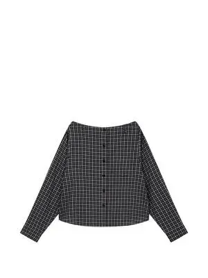STUDIO TOMBOY Check-print Pleated-back Shirt