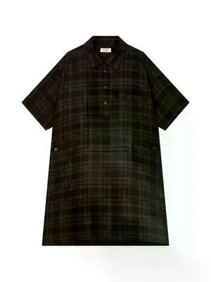 STUDIO TOMBOY Checkered Short-sleeve Midi Dress