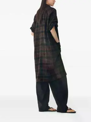 STUDIO TOMBOY Checkered Short-sleeve Midi Dress
