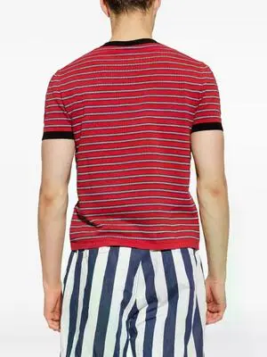 Versace Jacquard Greca-pattern Striped T-shirt