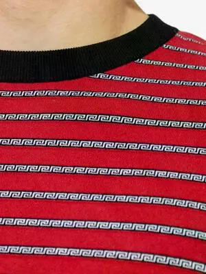 Versace Jacquard Greca-pattern Striped T-shirt