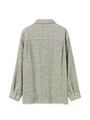SOLID HOMME Frayed-edge Shirt Jacket