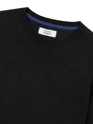 STUDIO TOMBOY Embroidered Logo Panelled T-shirt - Black