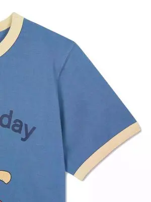 STUDIO TOMBOY Character-print Ringer T-shirt - Blue