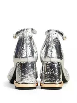 GOLD & ROUGE Cake Crinkled-effect Sandals - Silver