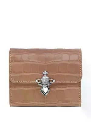 VIVIENNE WESTWOOD Croc-effect Orb Wallet - Neutrals