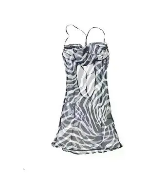 REINA OLGA Zebra Print Mini Dress - Blue