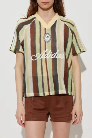 ADIDAS ORIGINALS Striped V-neck T-shirt