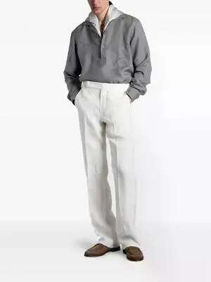 LARDINI Chest-pocket Long-sleeve Polo Shirt