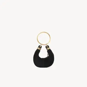 Chloé Mini Bracelet Hobo Bag In Suede - Black