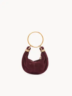 Chloé Mini Bracelet Hobo Bag In Suede Leather - Deep Violine