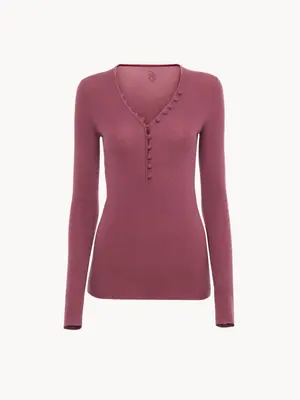CHLOÉ Chloé Merino Wool Knit Henley Shirt