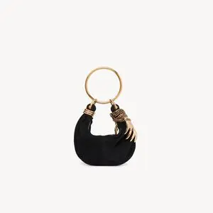 Chloé Mini Bracelet Hobo Bag In Suede - Black