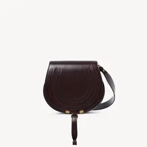 Chloé Marcie Saddle Bag In Shiny Leather - Auburn Red