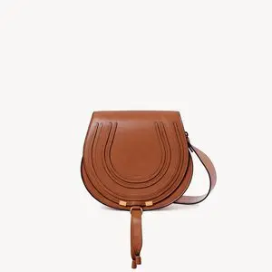 Chloé Marcie Saddle Bag In Shiny Leather - Clay Brown