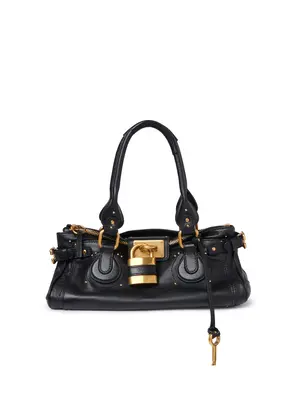 Chloé Paddington Bag In Grained Leather - Black