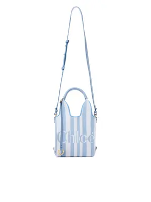 Chloé Mini Stripy Jacquard Tote Bag - Surfing Blue