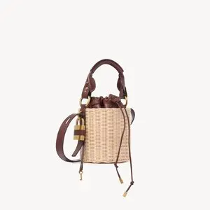 Chloé Small Paddington Bucket Bag In Wicker - Crafty Brown