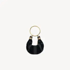 Chloé Mini Bracelet Hobo Bag In Suede Leather - Black