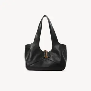 Chloé Balloon East-west Tote Bag In Grained Leather - Black