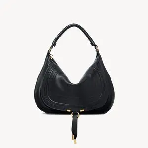 Chloé Marcie Shoulder Bag In Soft Leather - Black