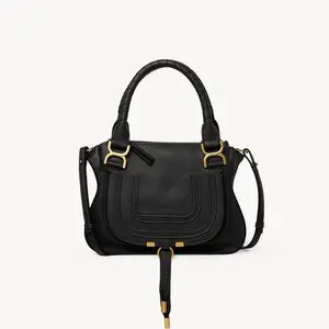 Chloé Small Marcie Grained Leather Bag - Black