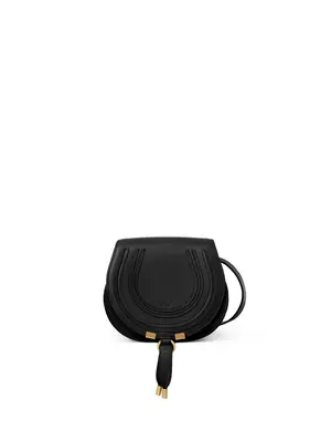 Chloé Small Marcie Saddle Bag In Grained Leather - Black