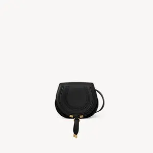 Chloé Small Marcie Saddle Bag In Grained Leather - Black