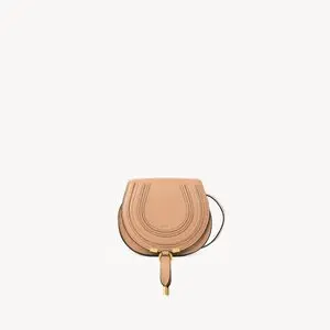 Chloé Small Marcie Saddle Bag In Grained Leather - Light Tan
