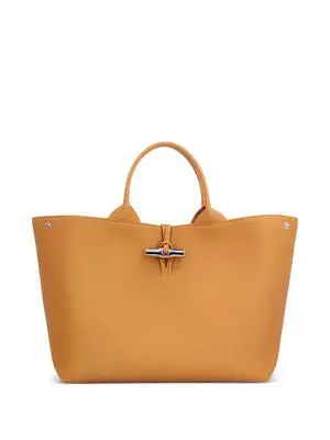 Longchamp Le Roseau Leather Tote Bag - Brown