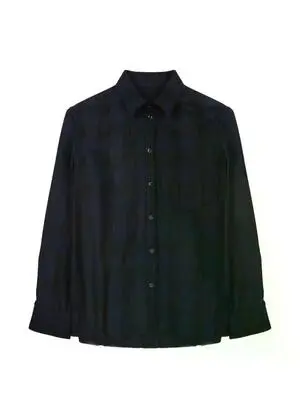 NINE:INTHE:MORNING Check-pattern Chest-pocket Shirt - Blue