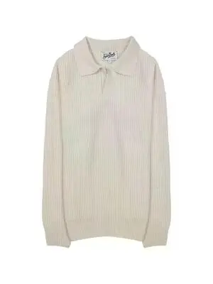 MC2 SAINT BARTH Ribbed-knit Polo-collar Sweatshirt