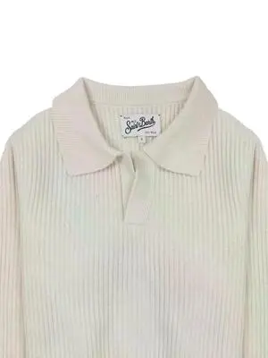 MC2 SAINT BARTH Ribbed-knit Polo-collar Sweatshirt